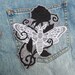 Moth Black Rose Iron on Patch for Jackets - Etsy
