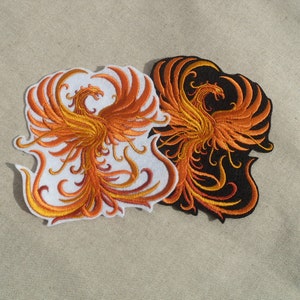 Fiery Phoenix Iron on Patch for Jakets, Cute Patch, Large Iron on Patch ...