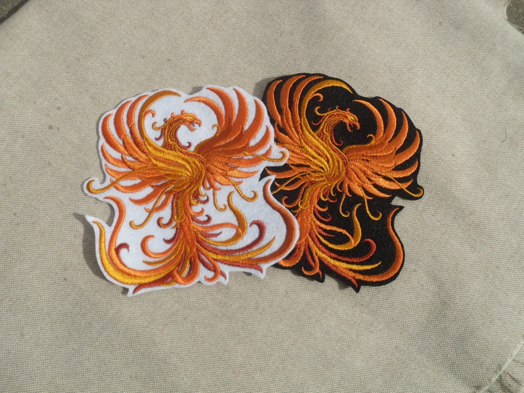 Fiery Phoenix Iron on Patch for Jakets Cute Patch Large Iron | Etsy