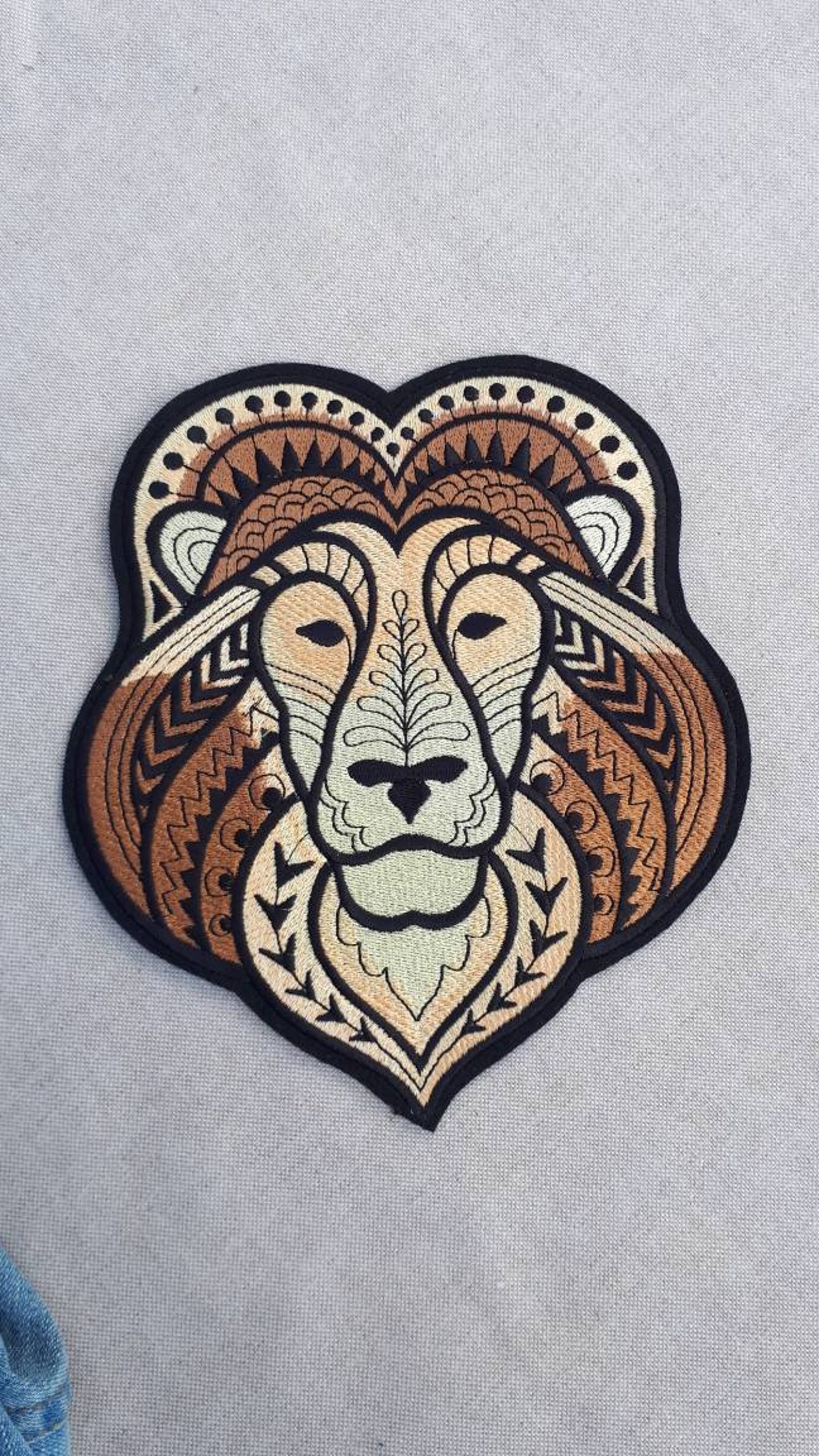Majestic Lion Iron on Patch for Jakets, Cute Lion Patch, Large Iron on ...