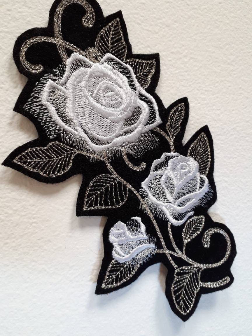 White Rose Patch Iron on Patch - Etsy