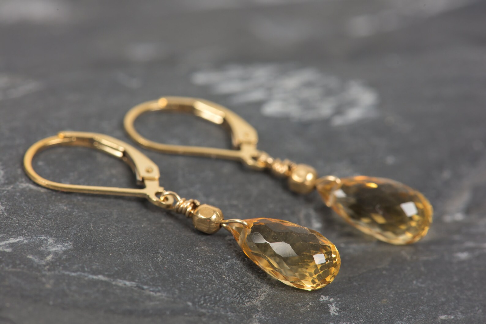 Citrine Earrings, 14K Gold Filled November Birthstone Earrings, Yellow ...