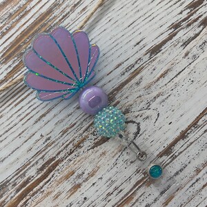 Mermaid Seashell Badge Reel / ID Badge Holder - Etsy