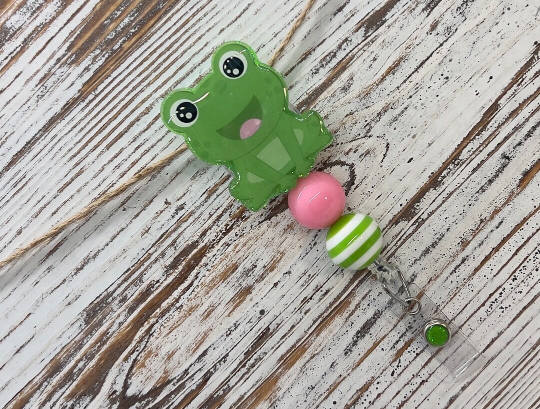 Cute Frog Badge Reel / ID Badge Holder - Etsy