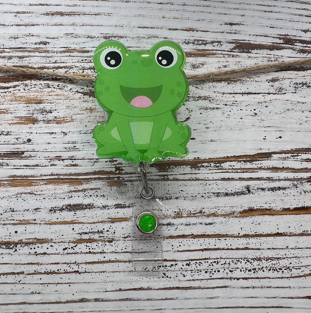 Cute Frog Badge Reel - Etsy