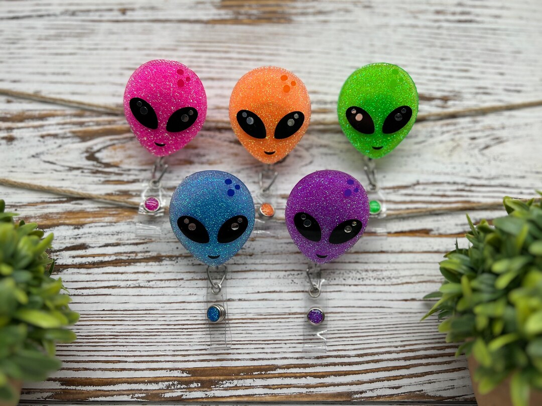 Neon Alien Badge Reel - Etsy
