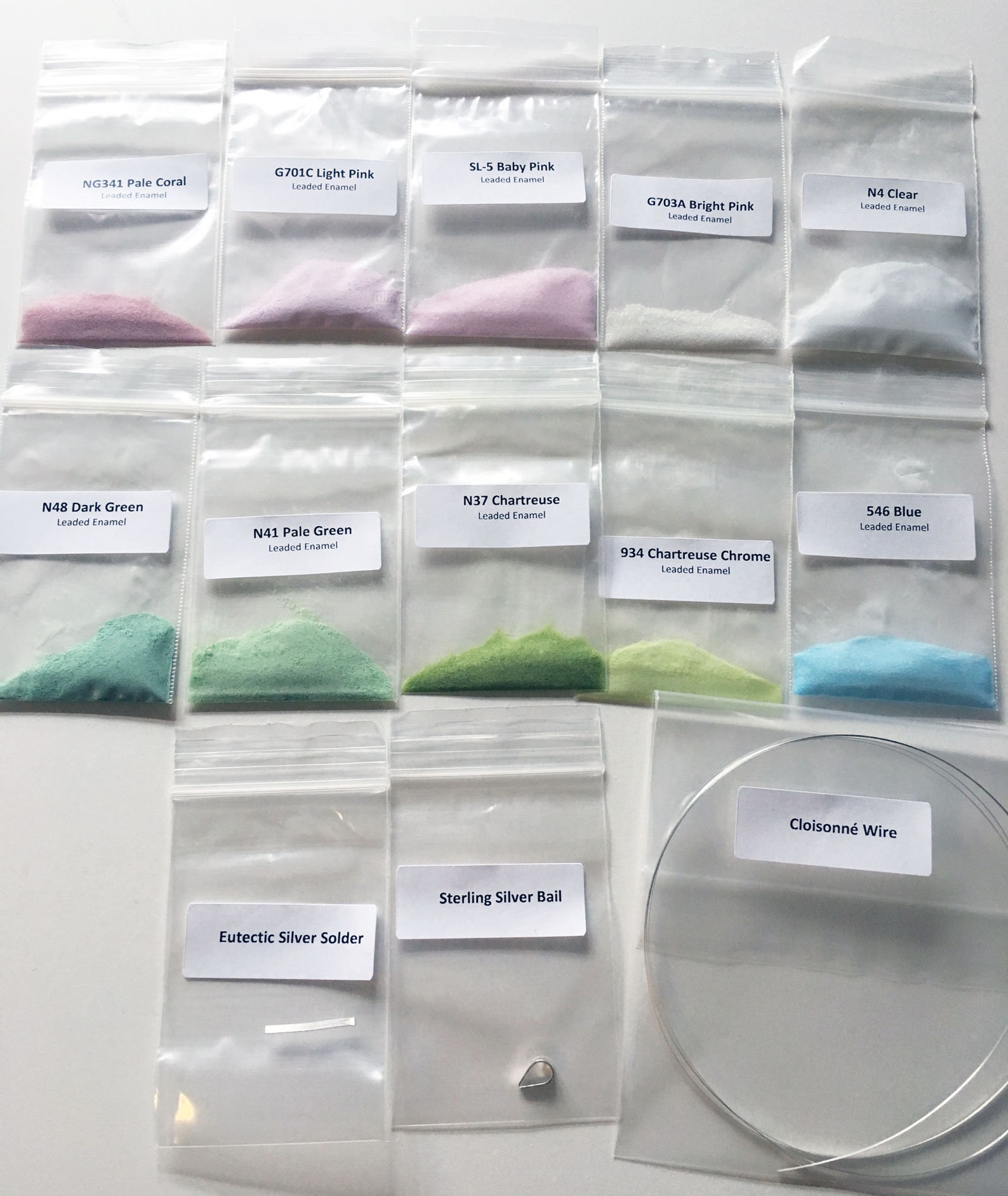 Pink Lotus Blossom Champleve Pendant KIT - Includes Leaded Enamels ...