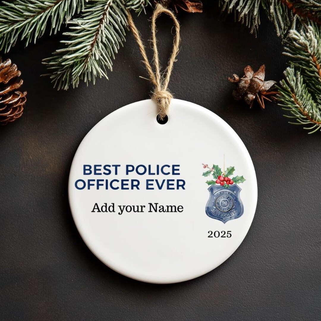 Custom Police Officer Ceramic Ornament, Personalized Holiday Gift ...