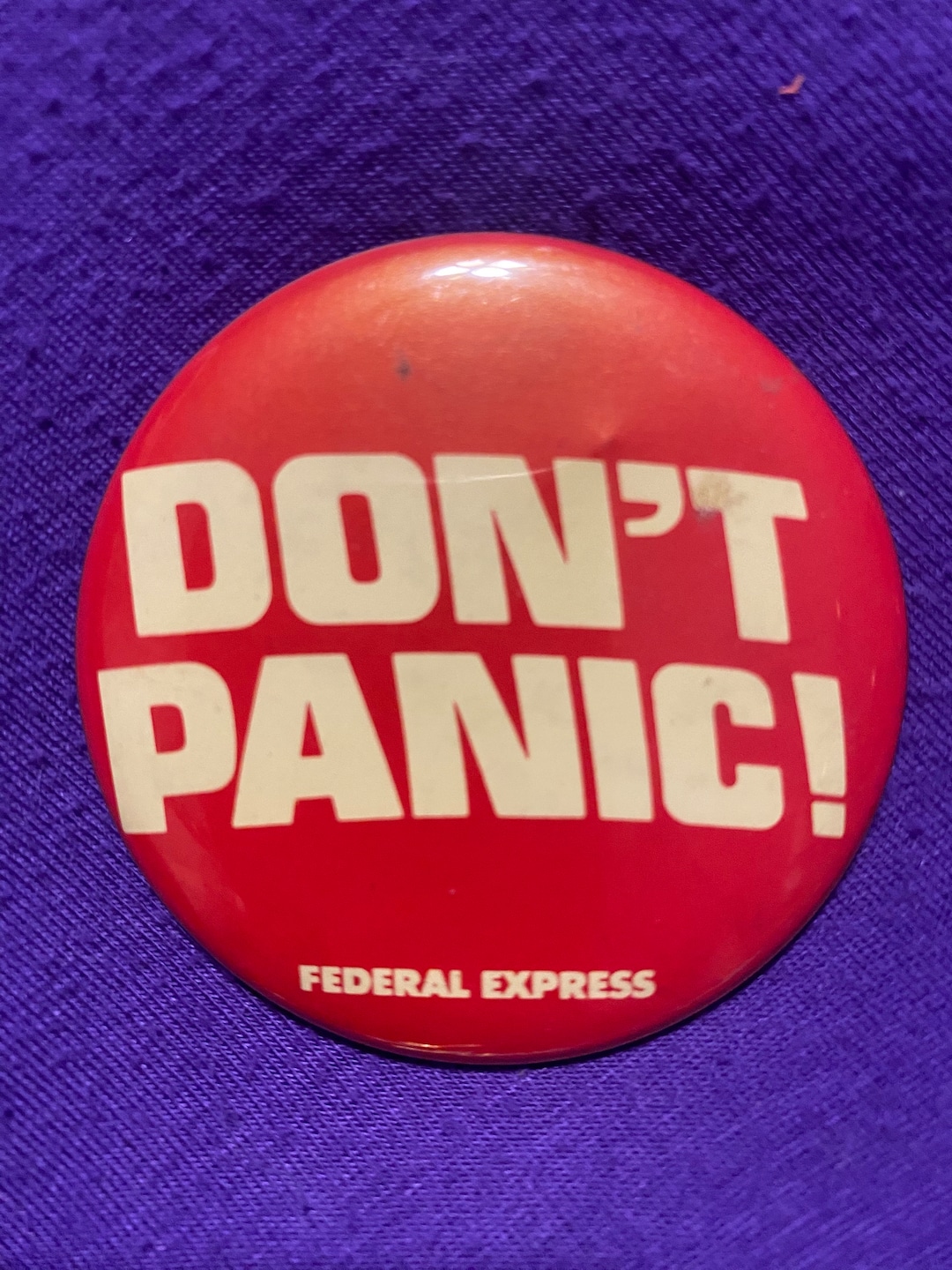 DON'T PANIC Federal Express Original Pin Back Button 2 Vintage Fedex - Etsy