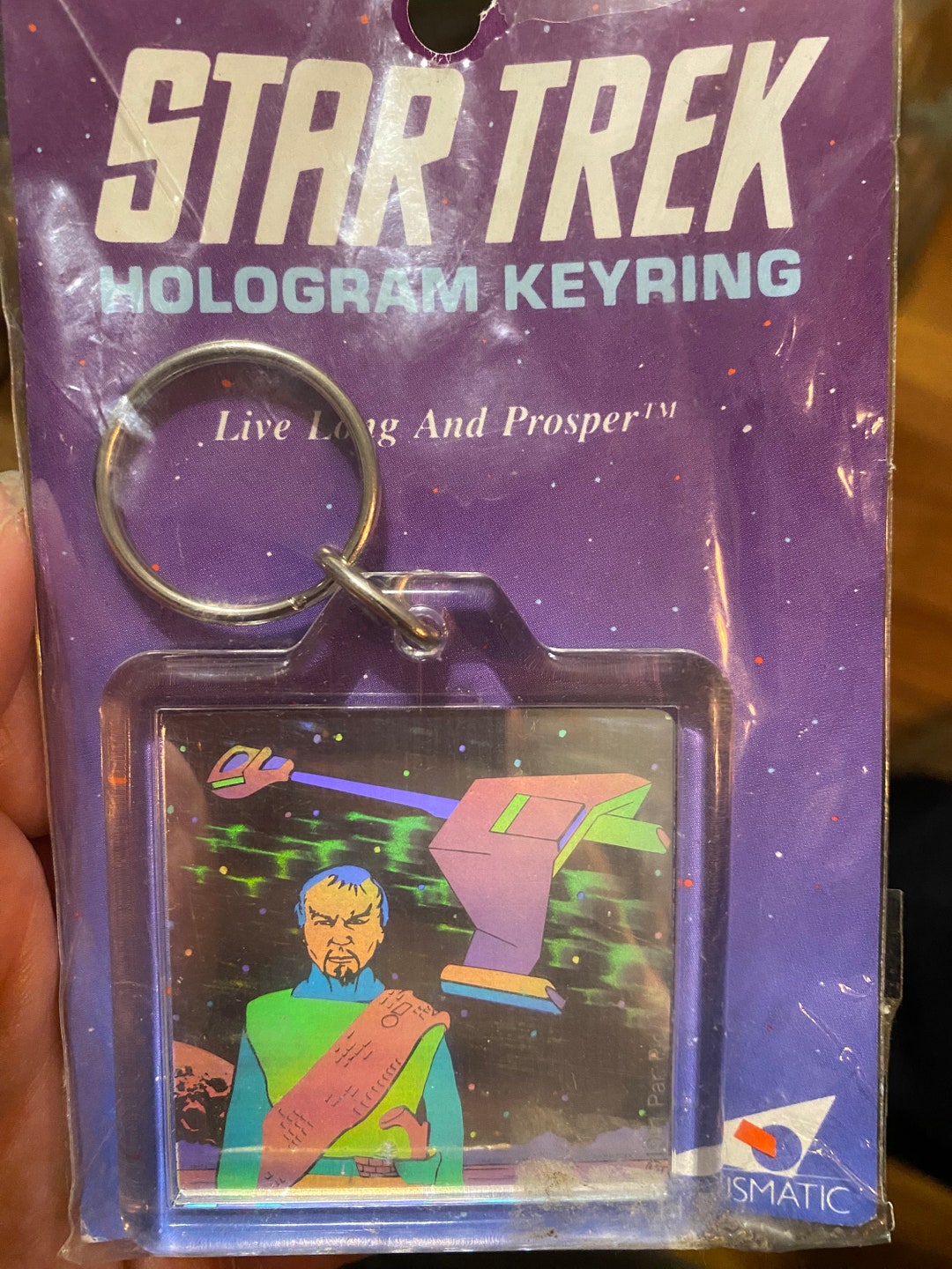 Star Trek Klingon & Battlecruiser Hologram Key Ring Chain 1991 NEW ...
