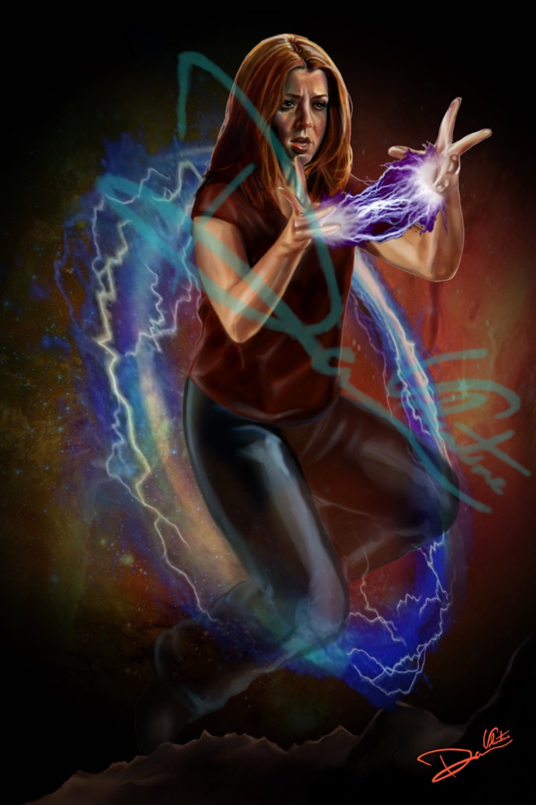 Buffy the Vampire Slayer Wicca Witch Willow original Painting Poster ...