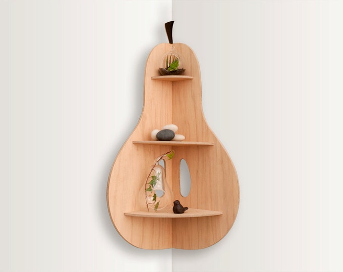 PEAR SHAPED Corner Shelf - Wall Hanging Shelf, Display Trinkets ...