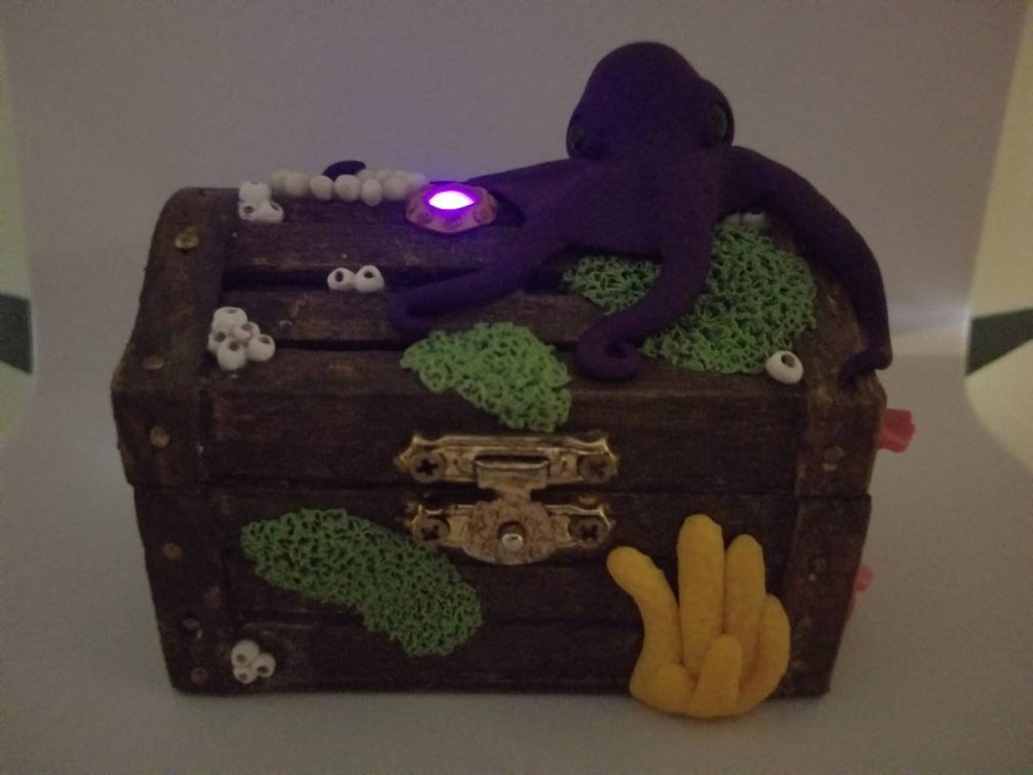 Fantasy Glowing LED Purple Polymer Clay Octopus Sunken - Etsy