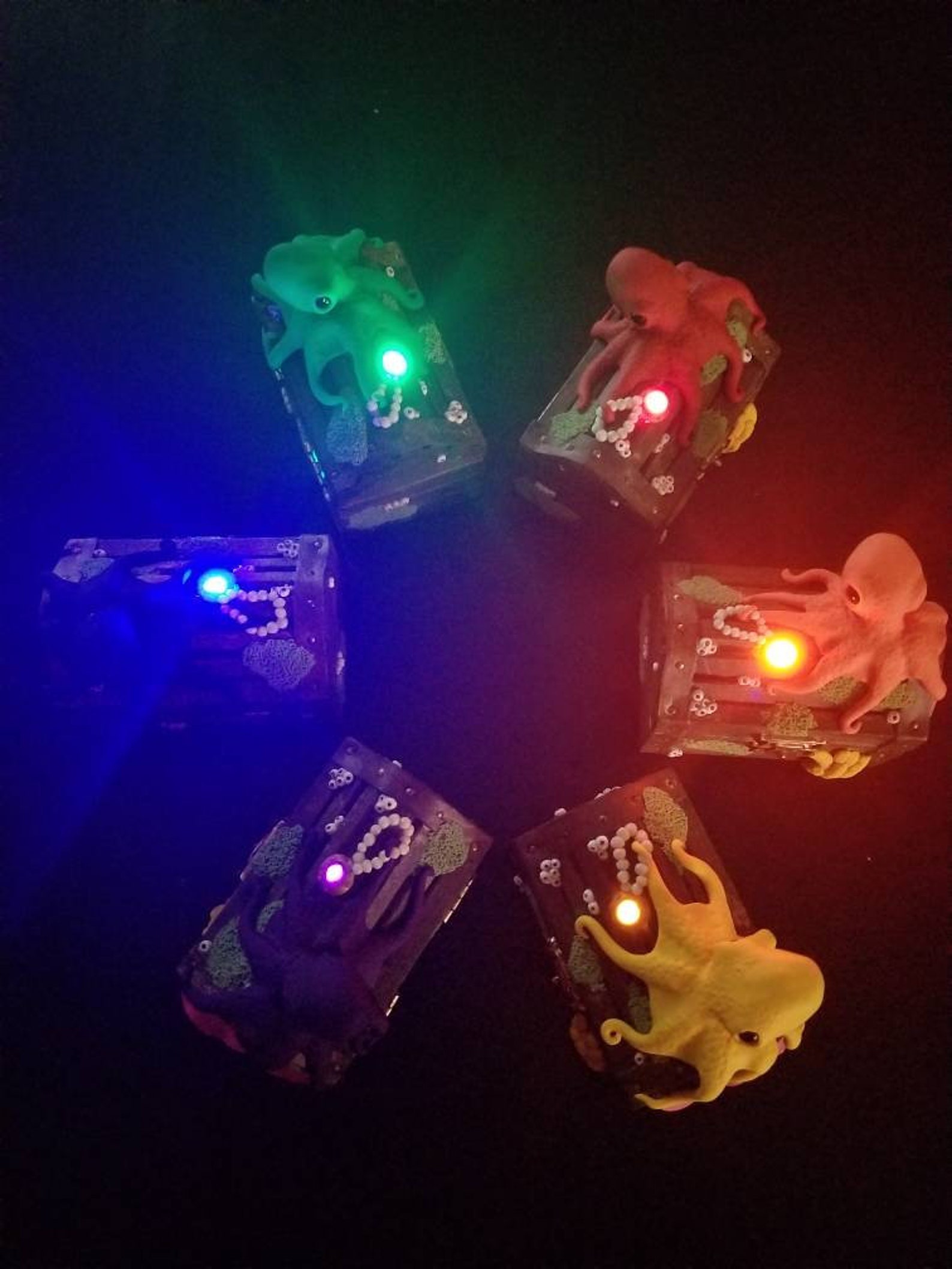 Fantasy Glowing LED Purple Polymer Clay Octopus Sunken - Etsy