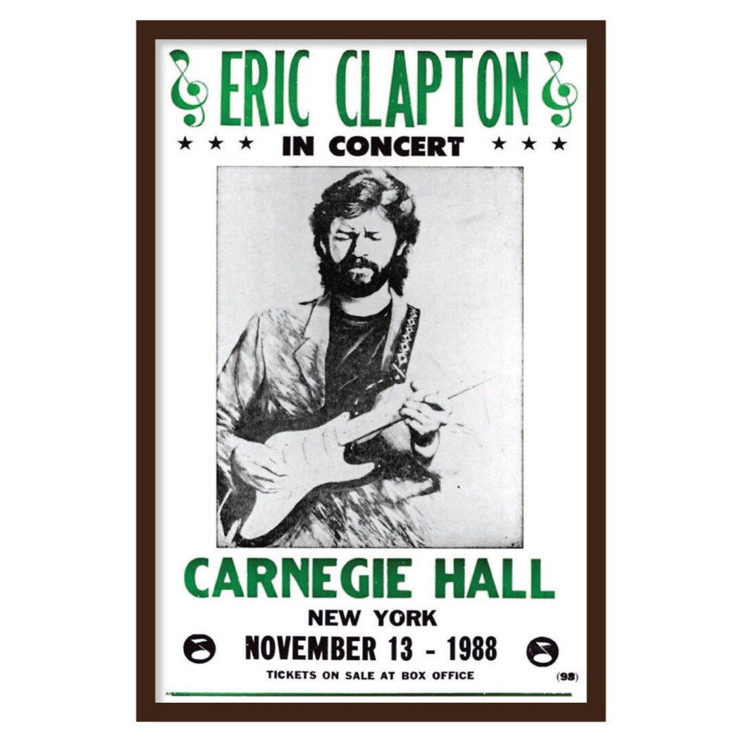 Eric Clapton Carnegie Hall 1988 14x22 Vintage Style Concert Poster - Etsy