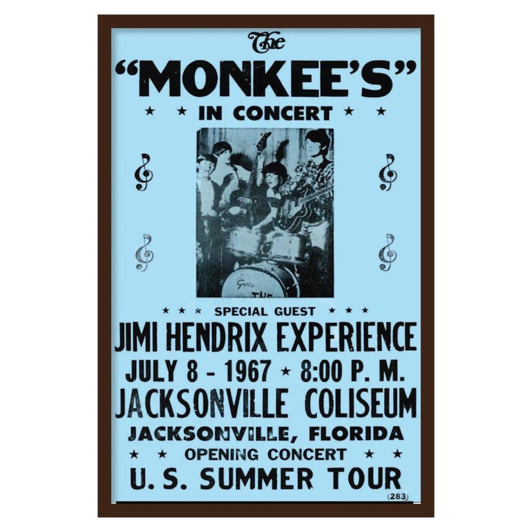 The Monkees Jacksonville Coliseum 1967 14x22 Vintage Style Concert ...