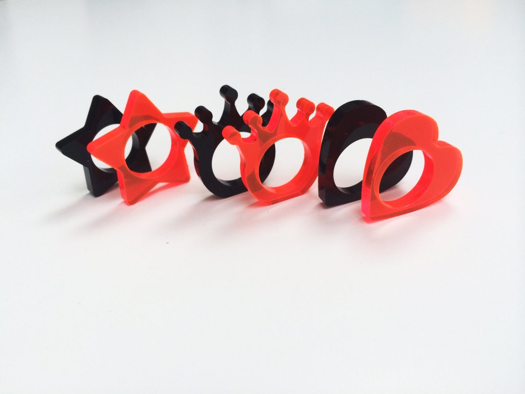 Perspex Ring - Jewellery Free Postage in the UK - Etsy