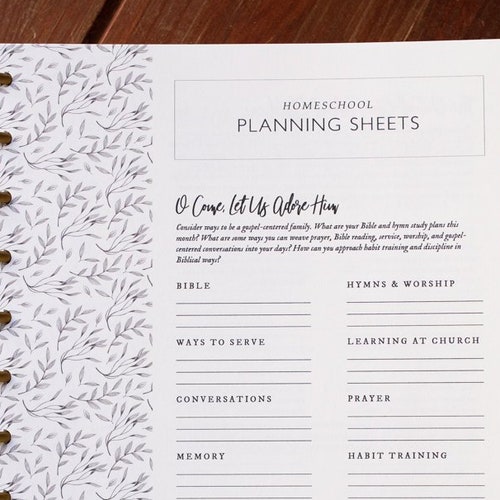 Homeschool Planning Sheets Charlotte Mason Inspired - Etsy