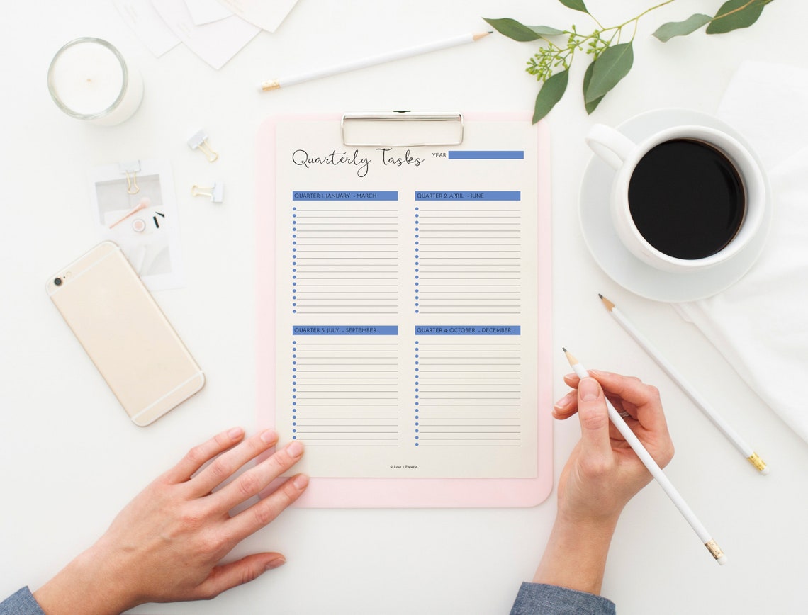 Printable Quarterly Task List Printable Task List Planner Insert ...