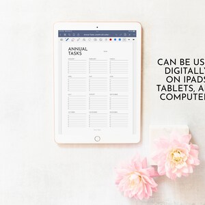 Printable Annual Task List | Printable Task List | Planner Insert ...