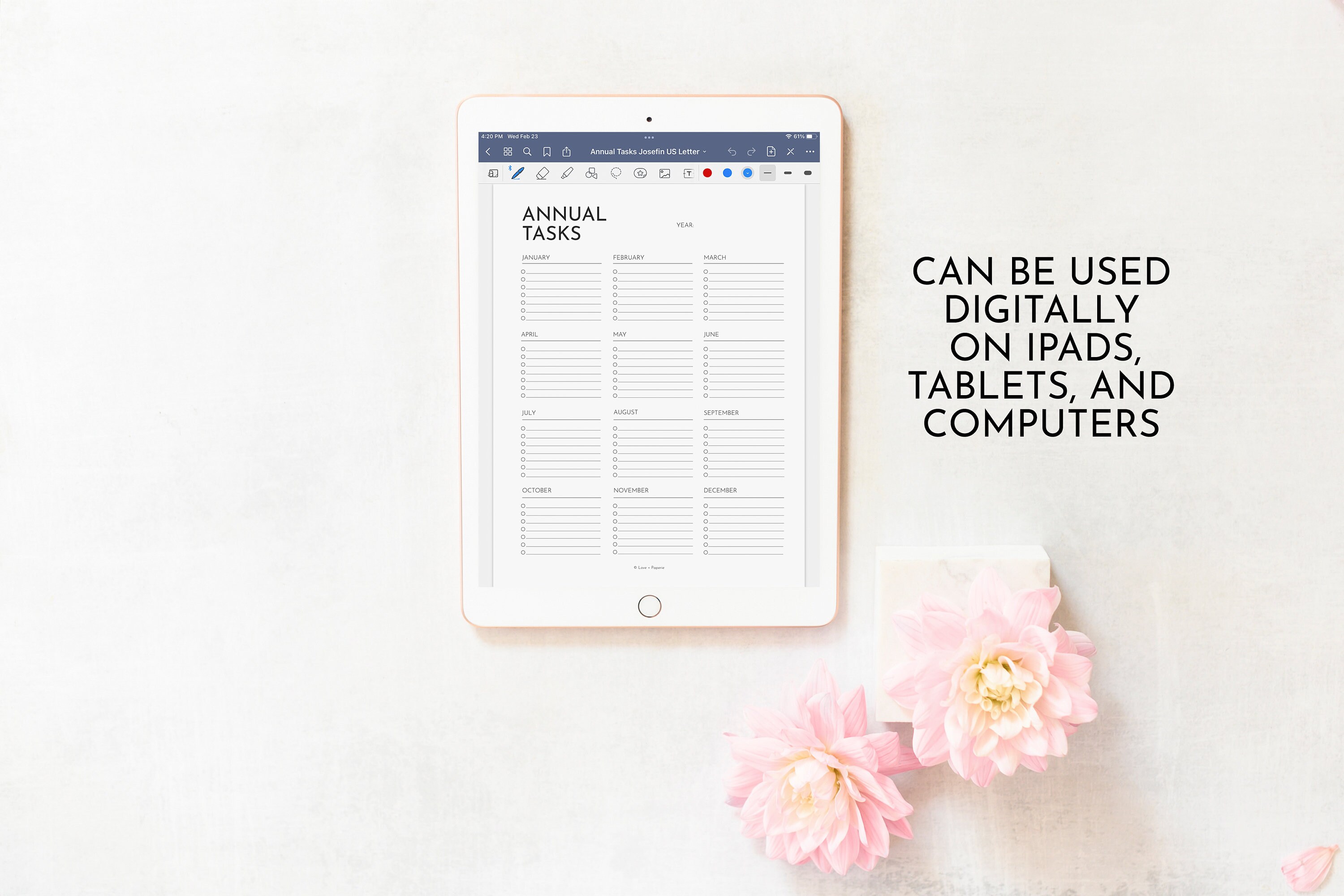 Printable Annual Task List | Printable Task List | Planner Insert ...