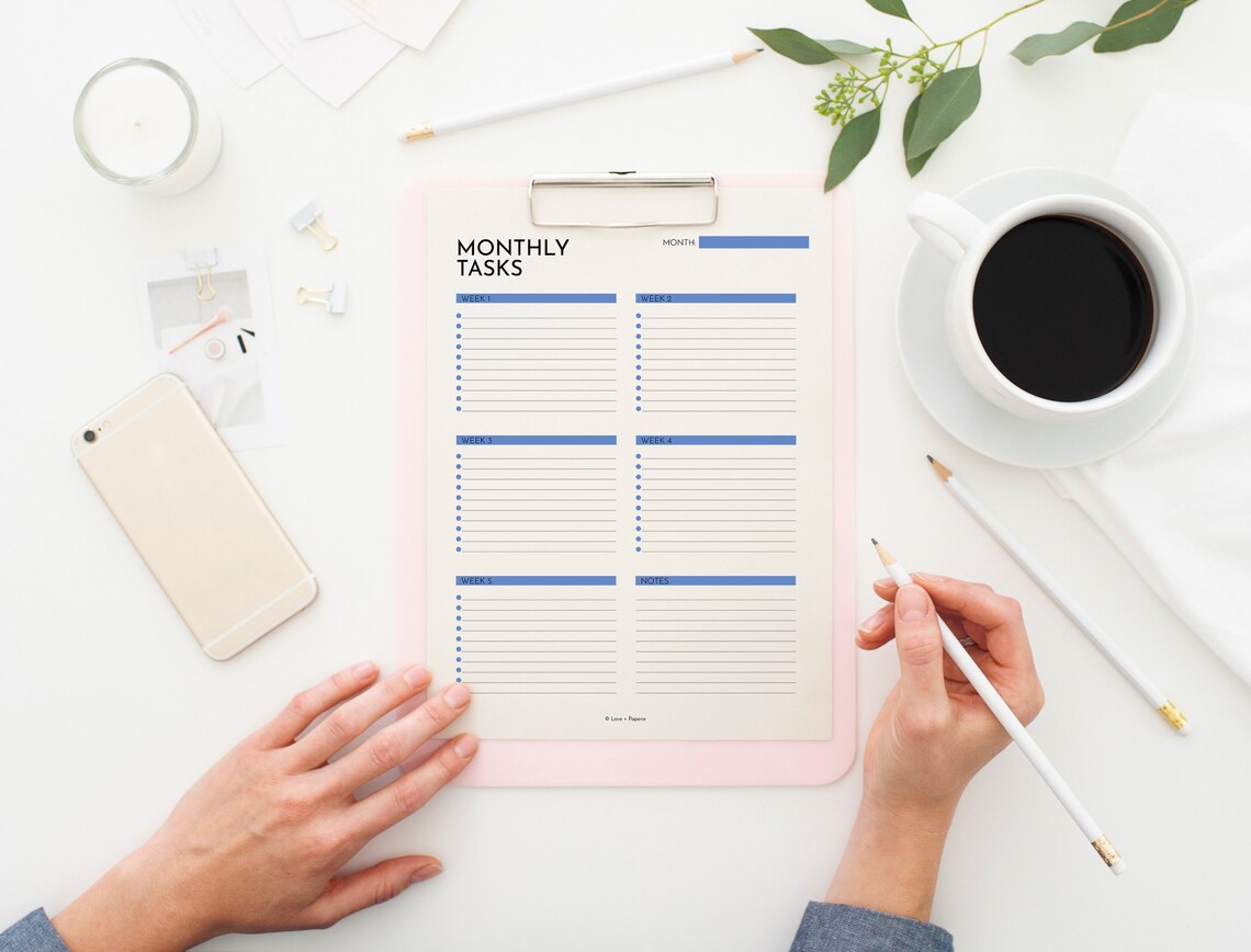 Printable Month Task List Printable Task List Planner - Etsy