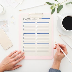 Printable Month Task List | Printable Task List | Planner Insert ...