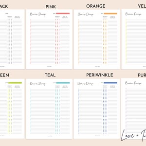 Printable Brain Dump | Printable Task List | Planner Insert | Undated ...