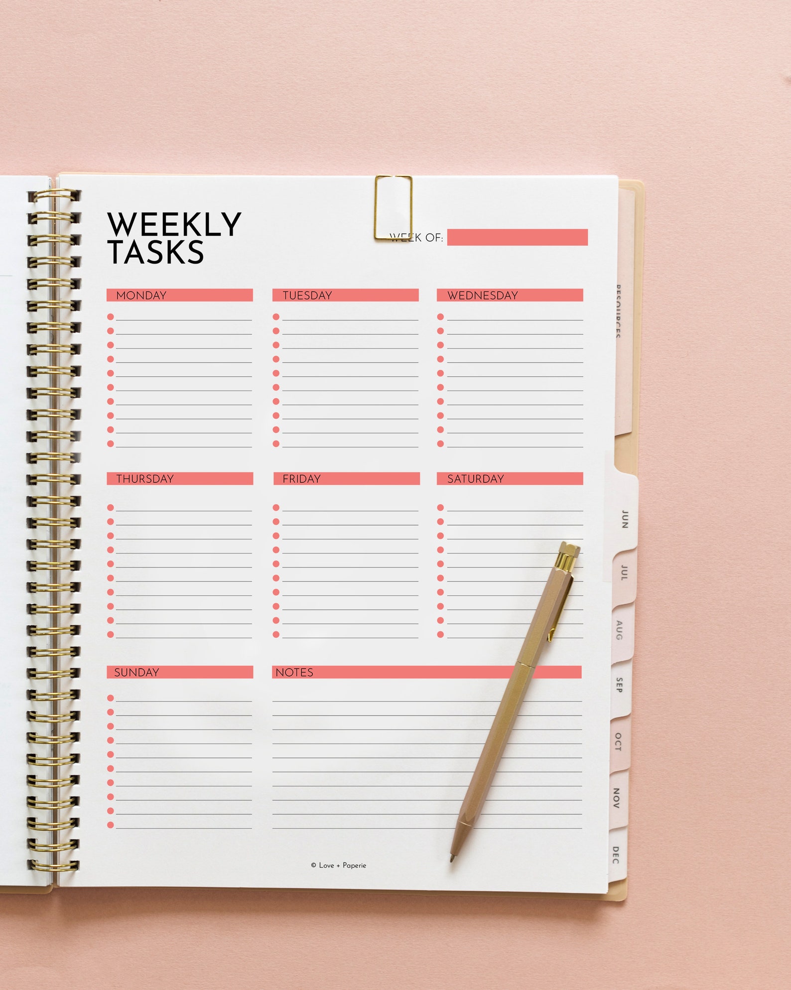 Printable Weekly Task List | Printable Task List | Planner Insert ...