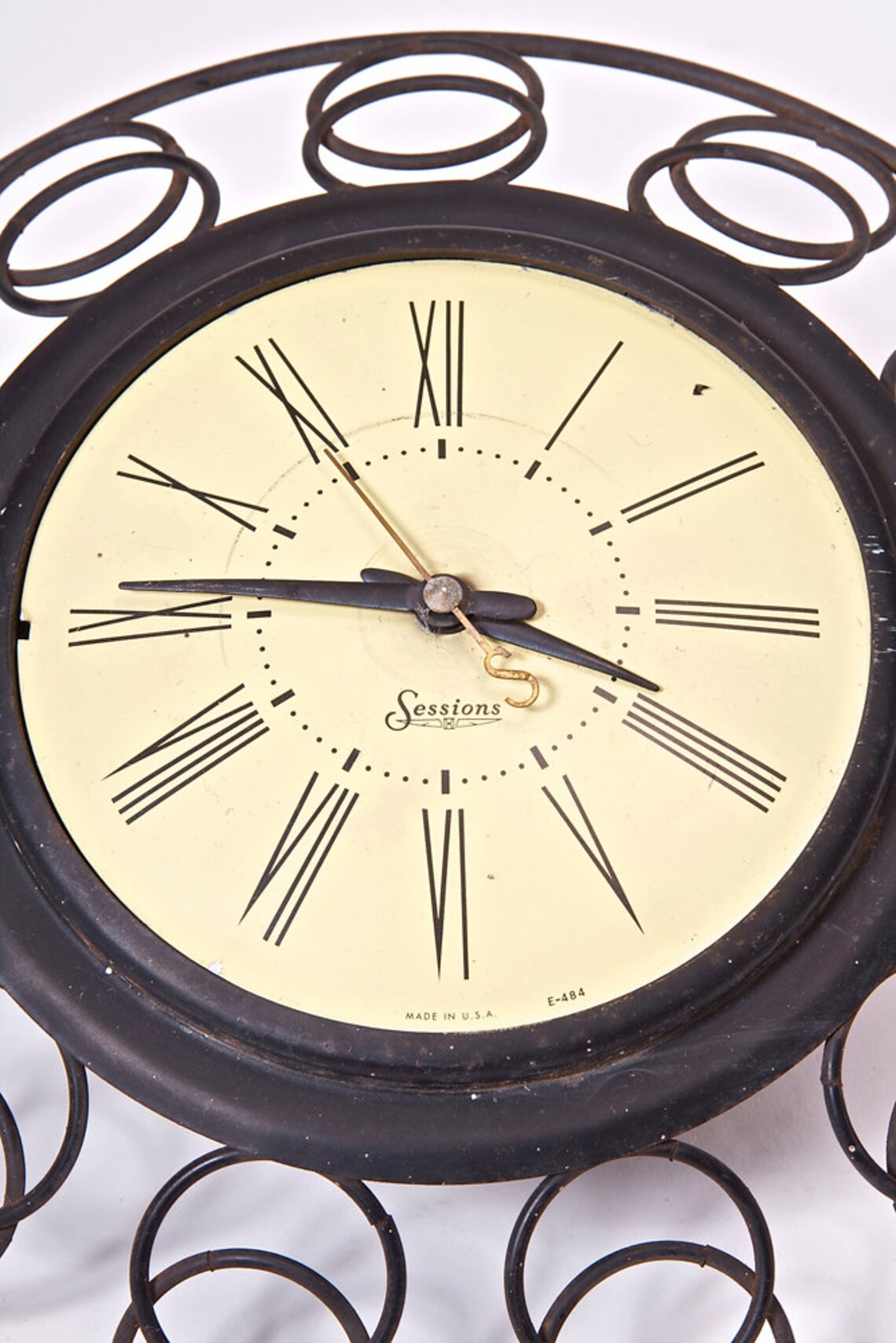 Vintage Sessions Electric Wall Clock, Art Deco Mid-Century Oval ...