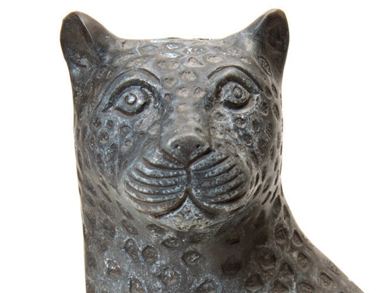 Bronze Animal Sculpture Leopard, Figurine Handcrafted Decorative Statue ...