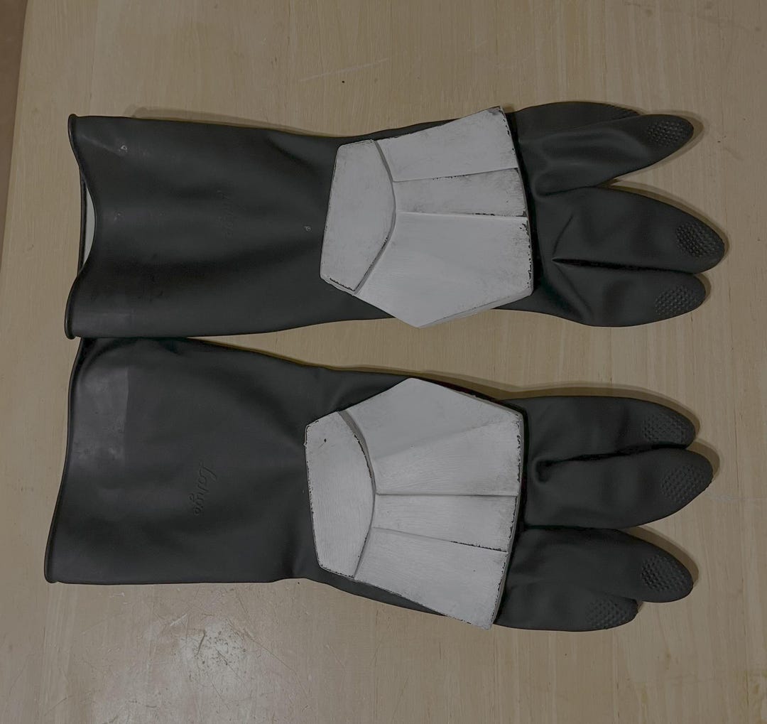 Stormtrooper Stunt Latex Distressed Handguards and Black Rubber Gloves ...