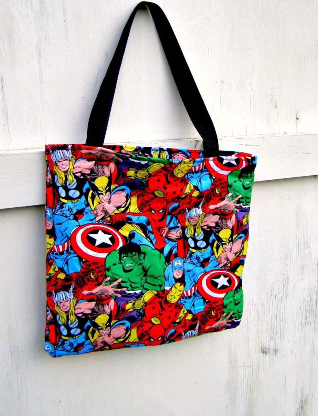 Super Hero Comic Bag TOTE Purse Captain America Thor Retro - Etsy