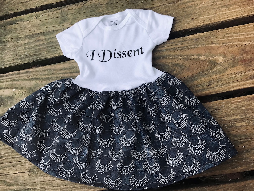 I Dissent Collar Onsie RBG Baby Dress or Toddler Tshirt Dress Bodysuit ...