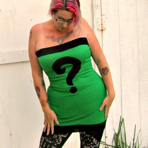 Custom Riddler Girl Costume Cosplay Mini Dress Custom DC Comics - Etsy