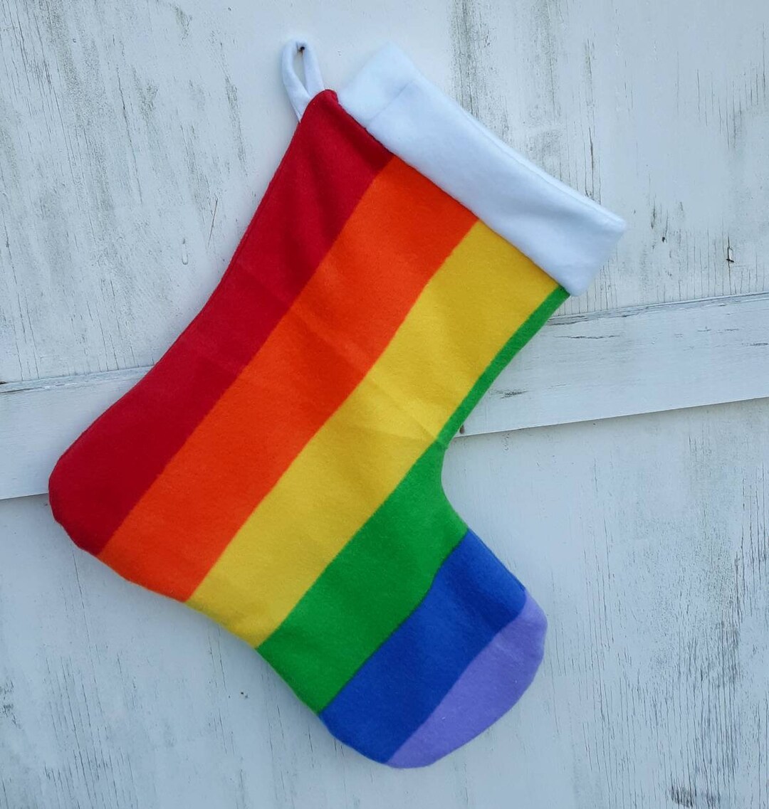 Rainbow Stripe Pride Flag Holiday Stocking Christmas Gift - Etsy