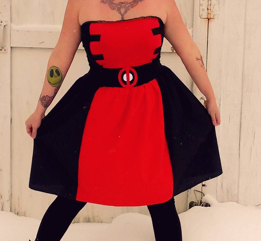 Deadpool Inspired Dress Cosplay Costume Halloween AND Plus Size Custom ...
