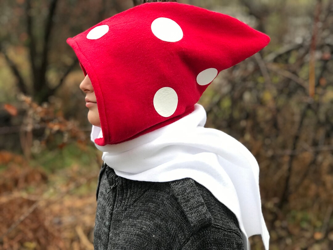Amanita Mushroom Hoodie Scarf Fantasy Liripipe Hat, Larping ,fairy Hood ...