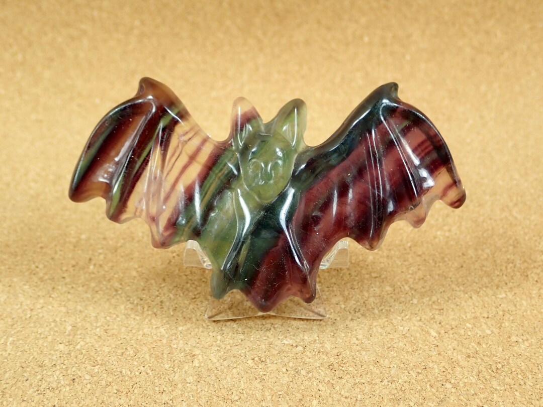 3.9in Fluorite Bat - Smooth Polished Natural Stone Specimen ...