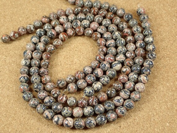 8mm Leopard Skin Jasper Beads Smooth Shiny Center Drilled | Etsy