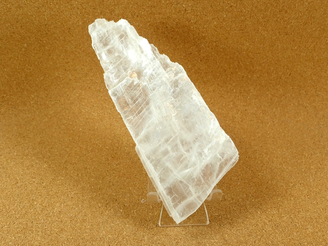 7in White Selenite Slab Mineral Specimen - Smooth Semi-transparent ...