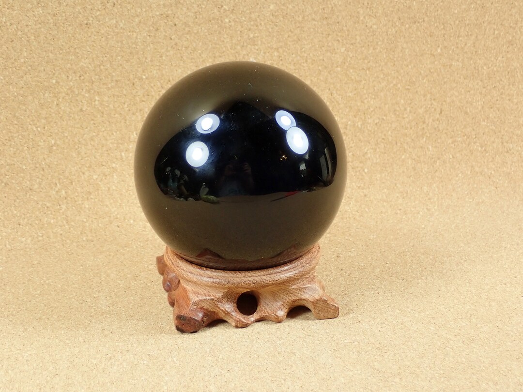 90mm Obsidian Sphere - Smooth Polished Natural Stone Specimen ...