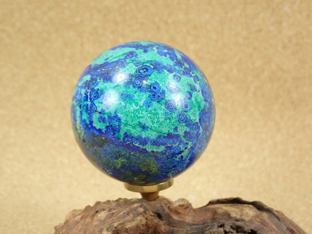 48mm Azurite Malachite Sphere Green Blue and Brown Smooth Round ...