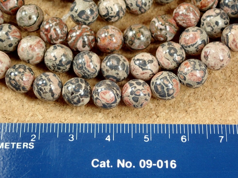 8mm Leopard Skin Jasper Beads Smooth Shiny Center Drilled | Etsy