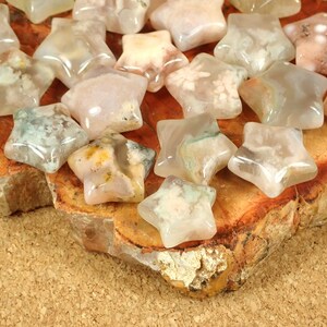 17mm Flower Agate Mini Star Mineral Specimen - Smooth Polished Natural ...
