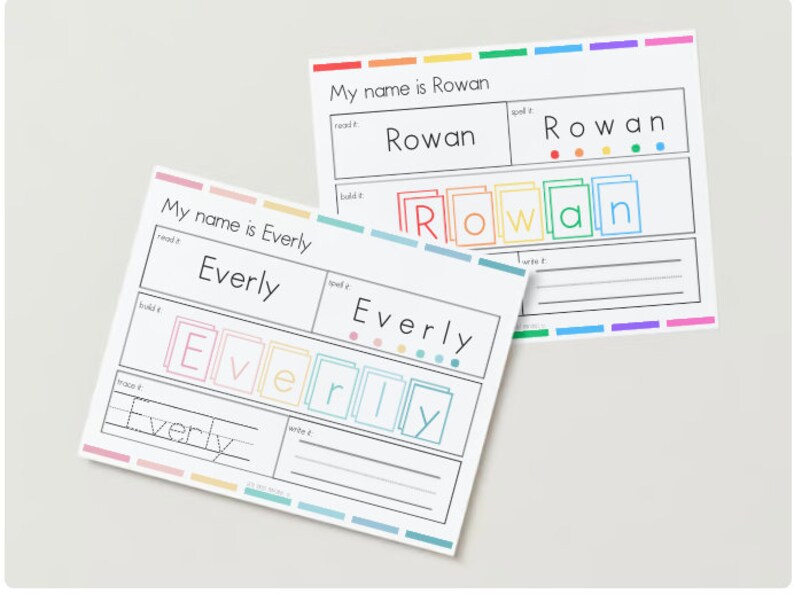 Personalized Name Recognition Mat: Homeschool Printable Activity ...