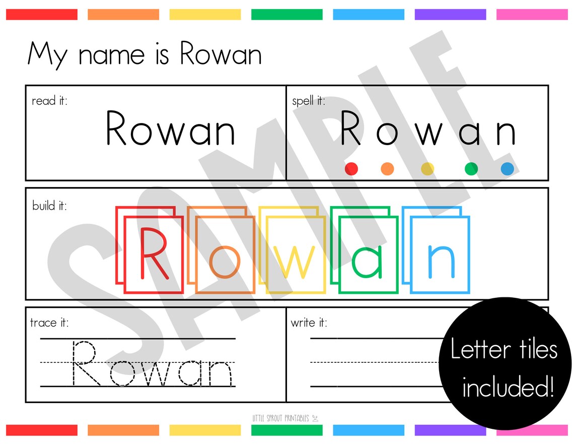 Preschool Name Recognition Mat Homeschool Printables Toddler Activity ...
