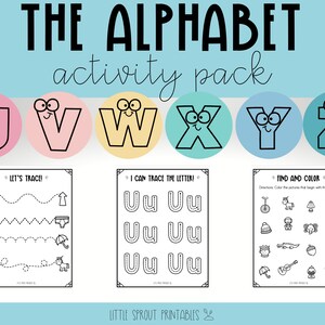 Alphabet Activity Book | Letters U-Z | Preschool Worksheets | Alphabet ...