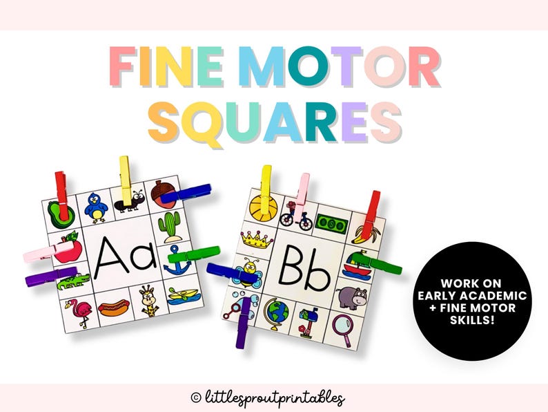 Fine Motor Skills Printable Activity for Toddlers | Letter Number Color ...