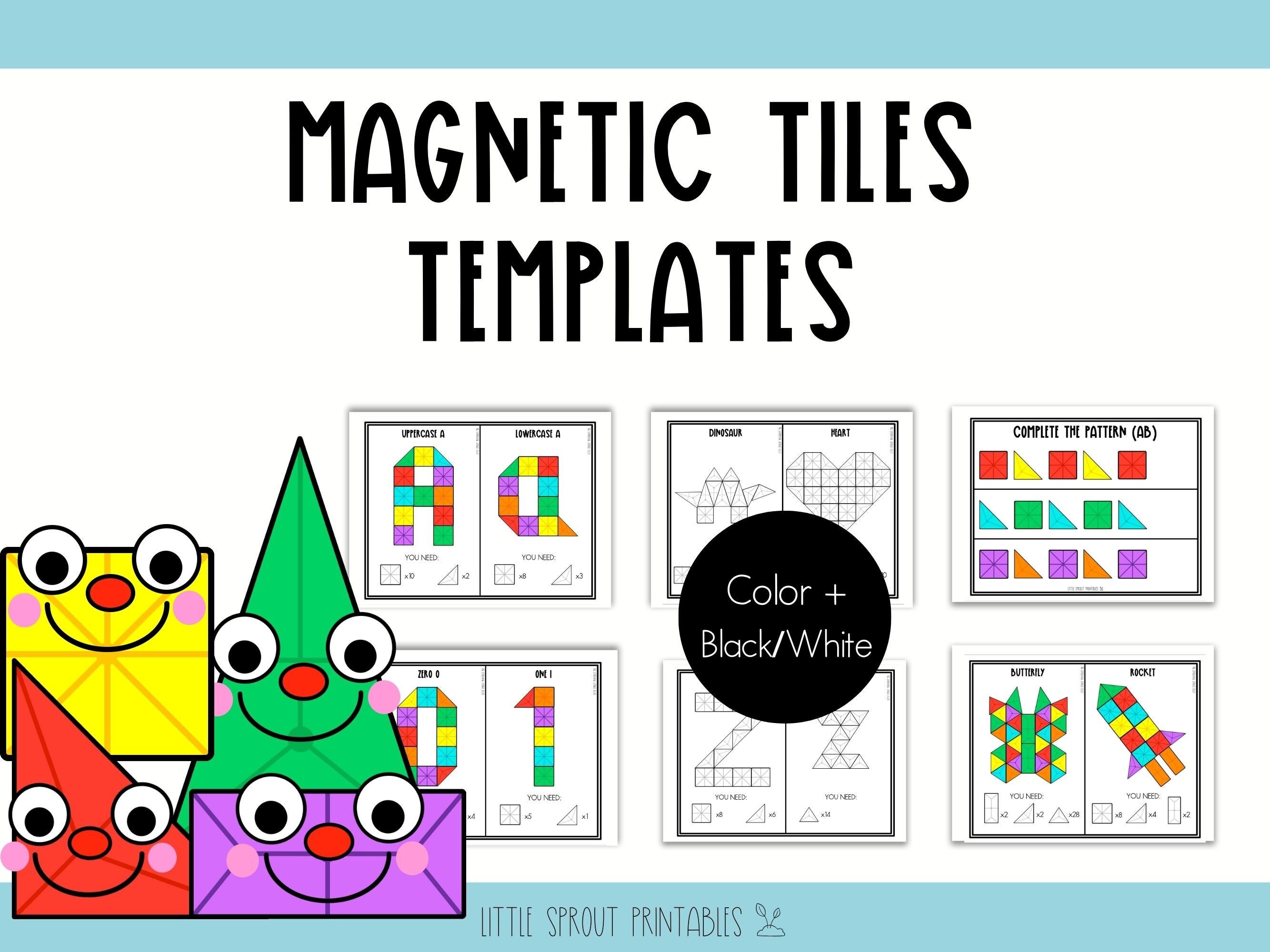 Magnetic Tiles Templates | Magnet Tiles Activity Cards | Printable ...